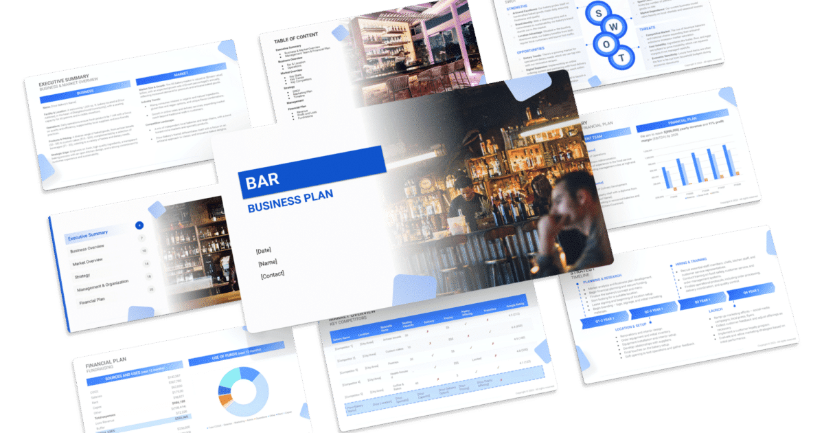 Bar Business Plan Template & PDF Example - SharpSheets