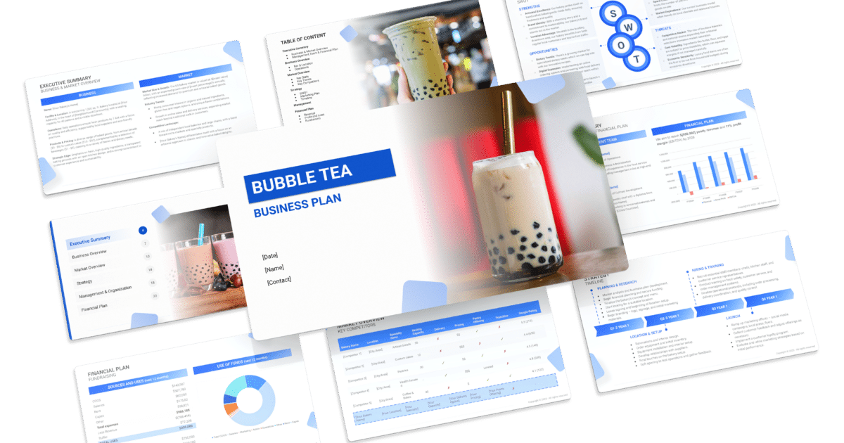 Bubble Tea Business Plan Template & PDF Example - SharpSheets