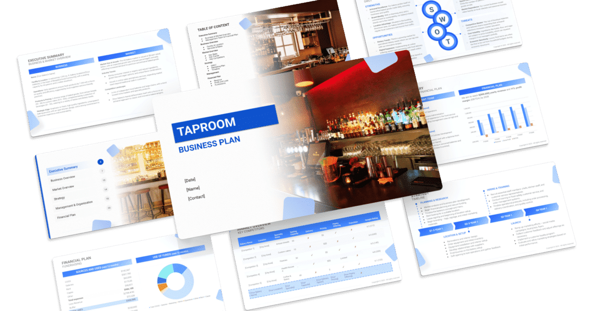Taproom Business Plan Template & PDF Example - SharpSheets