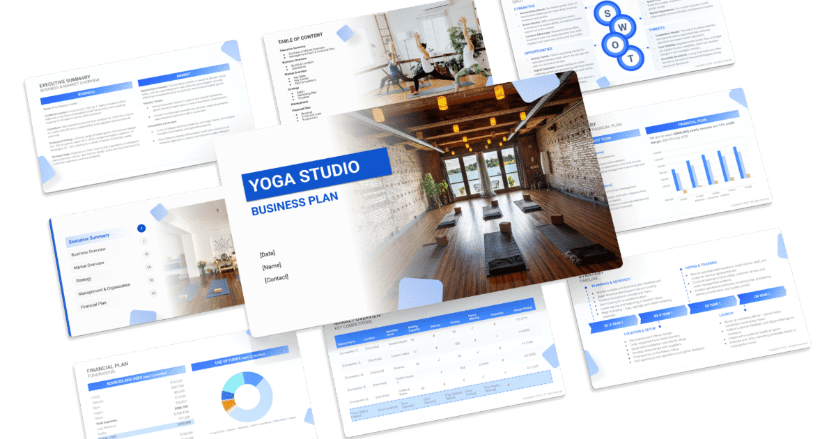 Yoga Studio Business Plan PDF Example - SharpSheets