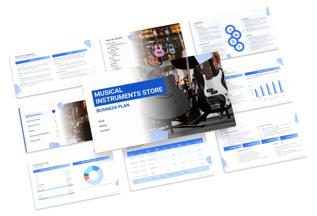 SWOT analysis for a Musical Instrument Store (Example) - SharpSheets