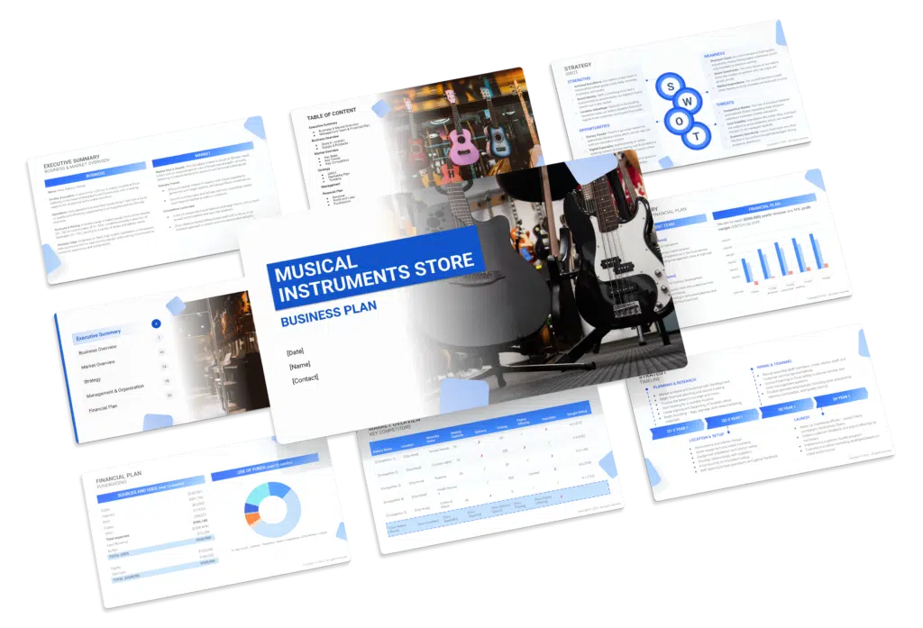 SWOT analysis for a Musical Instrument Store (Example) - SharpSheets