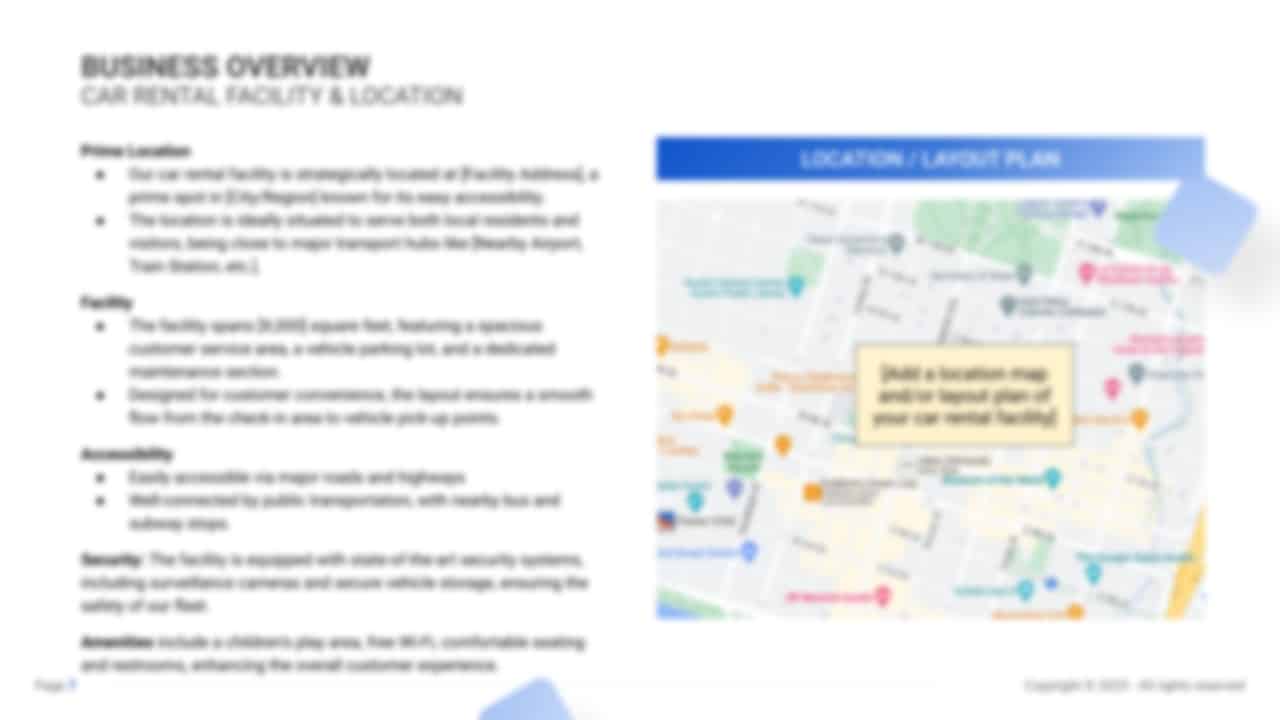 Car Rental Business Plan PDF Example - SharpSheets