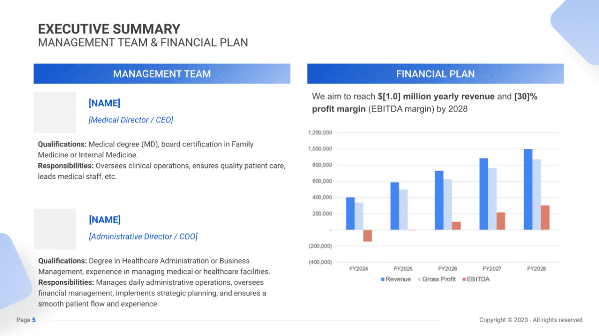 General Practice Business Plan Template & PDF Example - SharpSheets