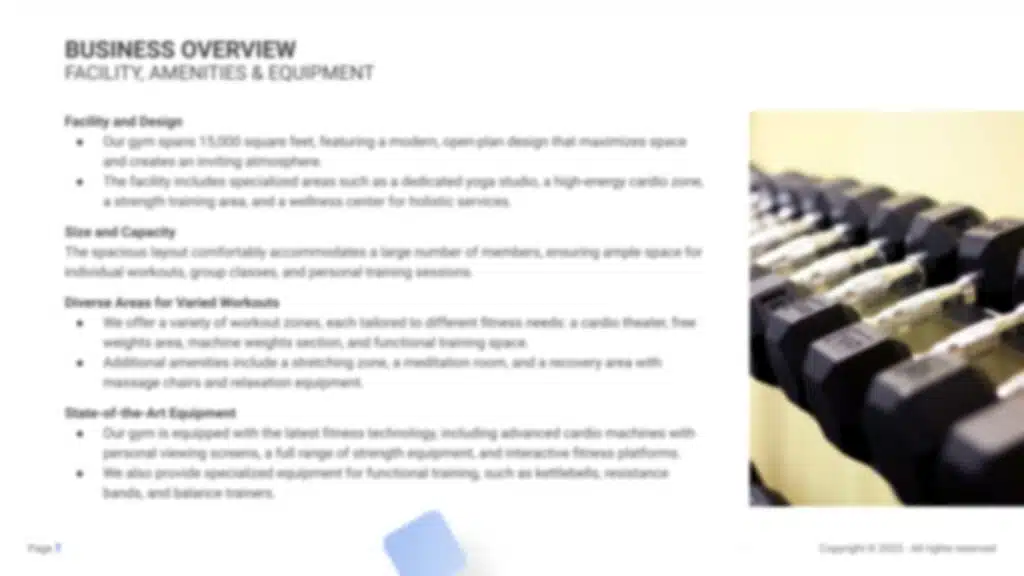 Gym Business Plan PDF Example