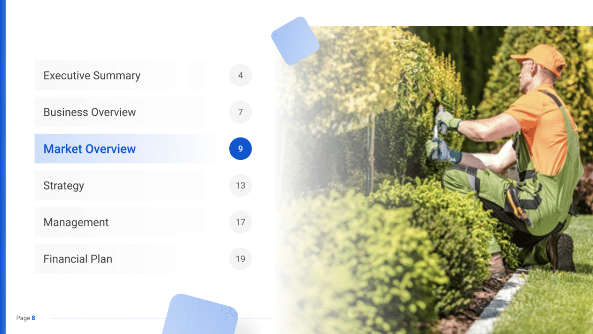 Landscaping Service Business Plan PDF Example - SharpSheets