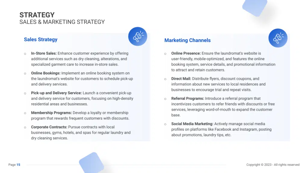 Sales & Marketing Plan for a Laundromat (Example)