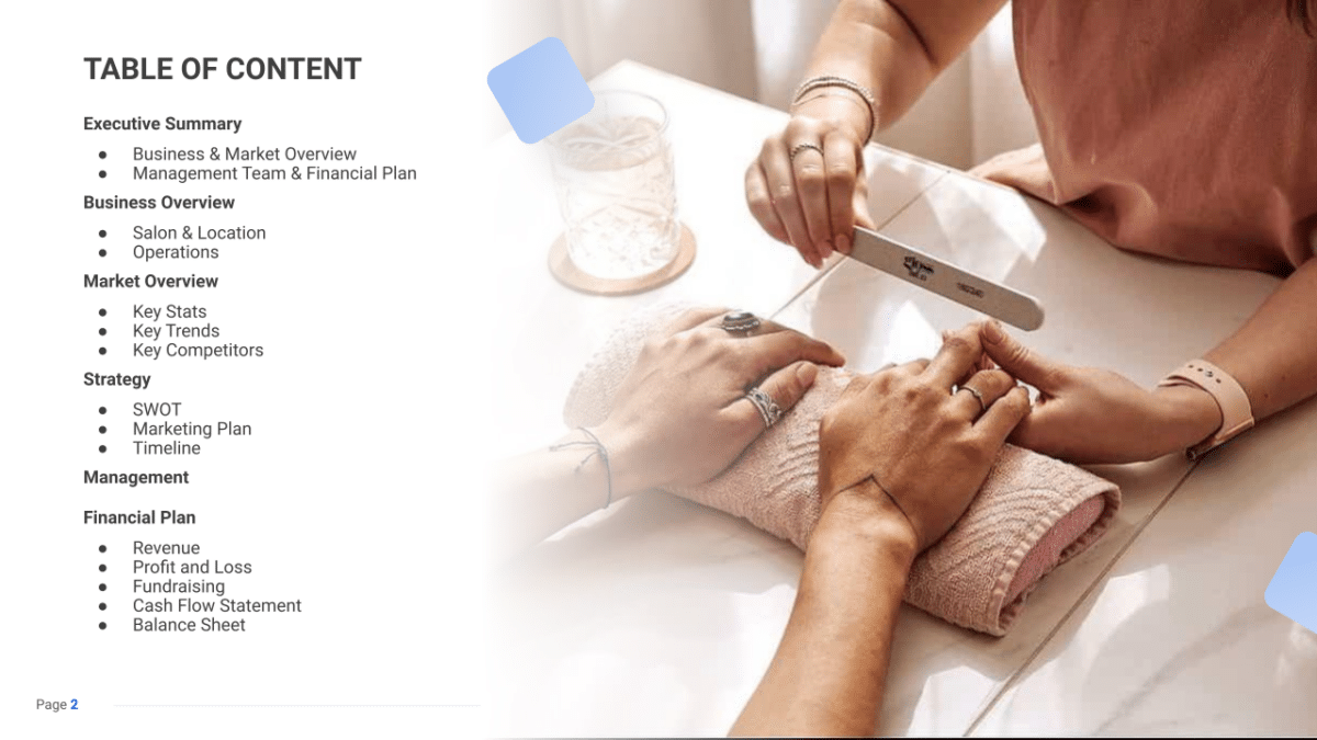 Nail Salon Business Plan Template & PDF Example - SHARP
