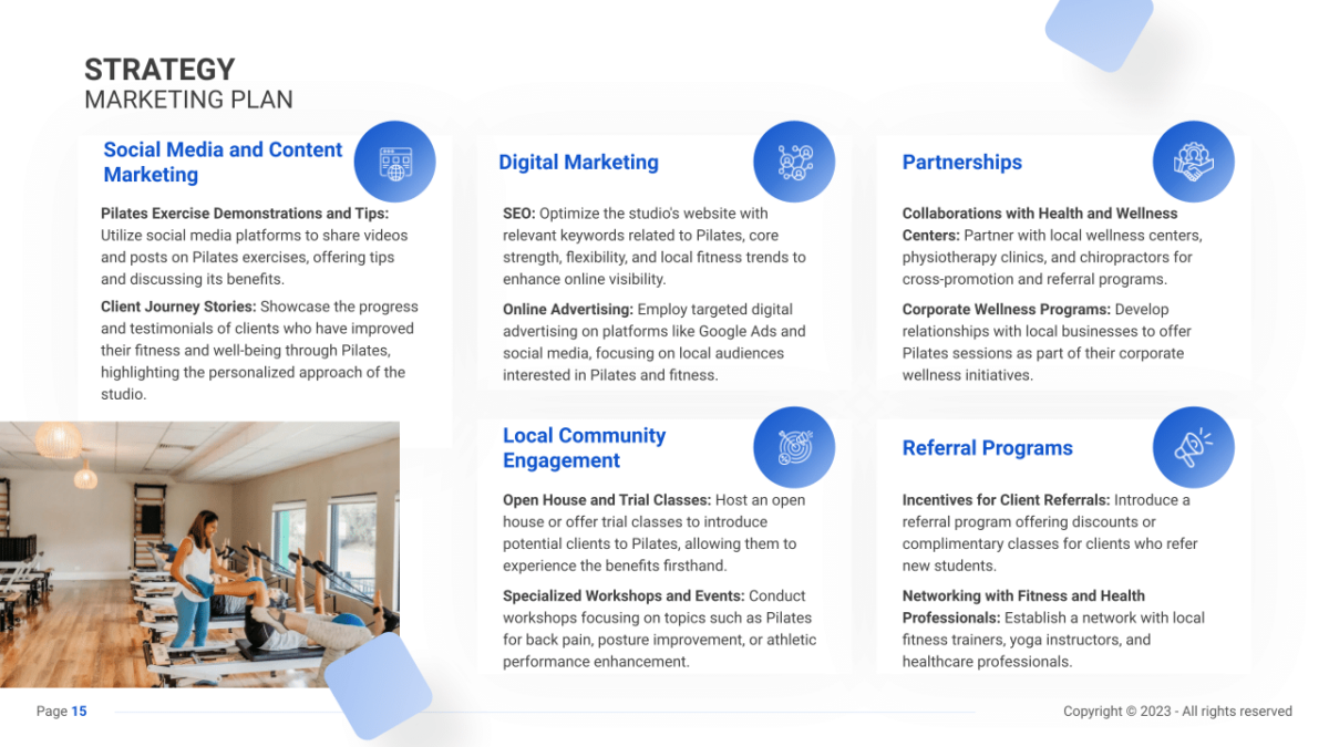 Pilates Studio Business Plan Template & PDF Example