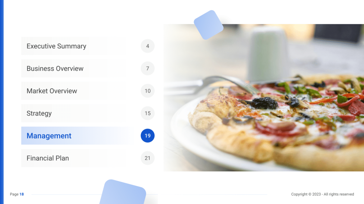 Pizzeria Business Plan PDF Example - SharpSheets