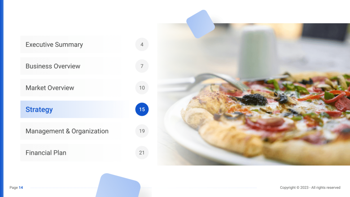 Pizzeria Business Plan PDF Example - SharpSheets