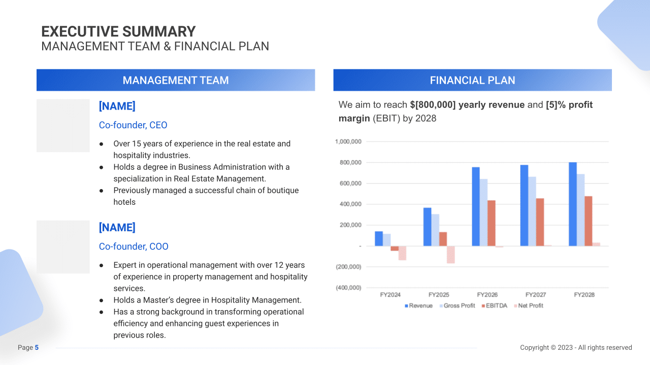 Property Rental Business Plan PDF Example - SharpSheets