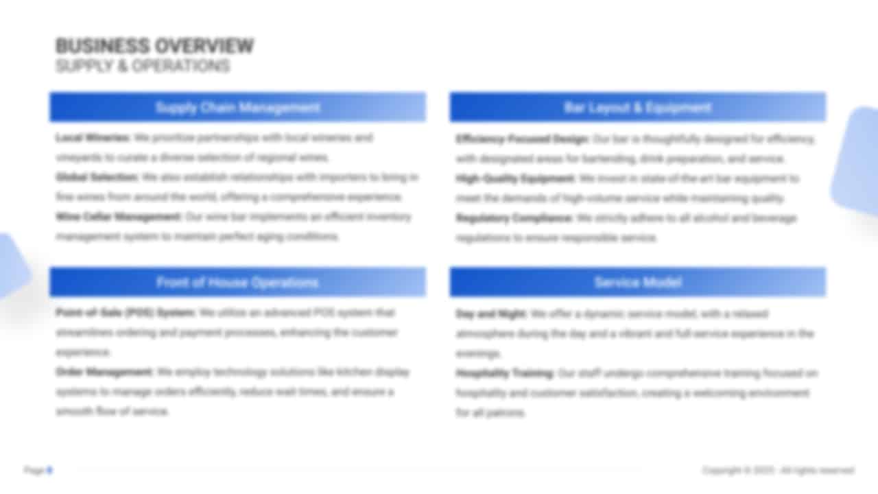 Wine Bar Business Plan Template & PDF Example - SharpSheets