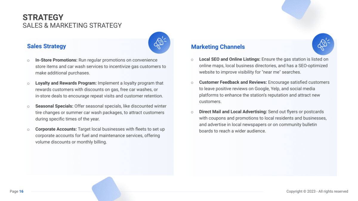 Gas Station Business Plan Template & PDF Example - SharpSheets