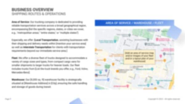 Trucking Business Plan PDF Example - SharpSheets