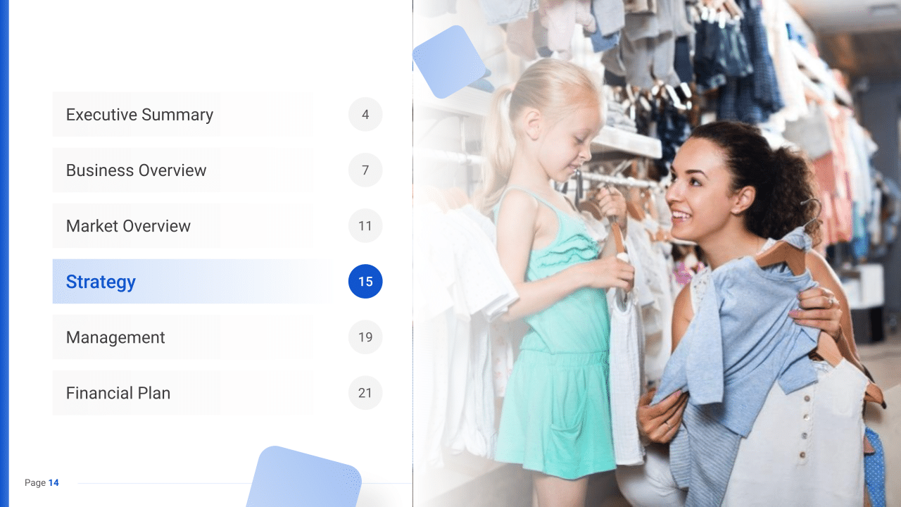 Kid's Clothing Store Business Plan PDF Example - SharpSheets