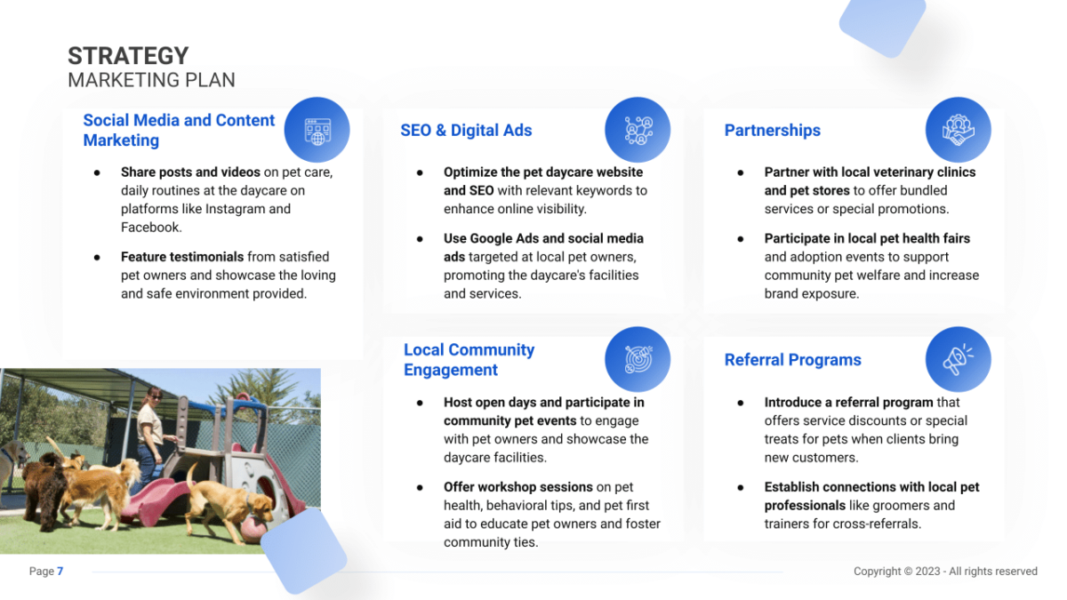 Sales & Marketing Plan for a Pet Daycare - SHARPSHEETS