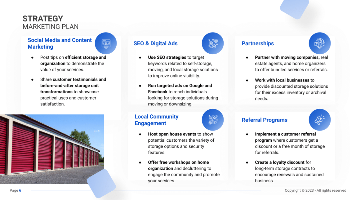 Sales & Marketing Plan for a Self-Storage Business - SHARP