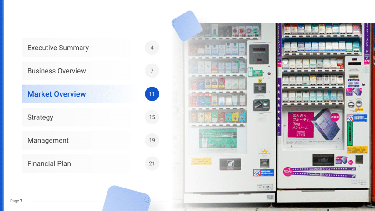 Vending Machine Business Plan PDF Example - SharpSheets